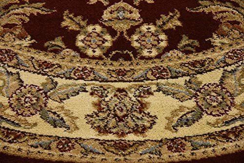 Unique Loom Voyage Collection Traditional Oriental Classic Intricate Design Area Rug (6' 0 x 6' 0 Round, Red/Tan)