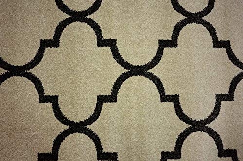 Unique Loom Trellis Collection Modern Morroccan Inspired with Lattice Design Area Rug, Runner 2' 7" x 10' 0", Beige/Black