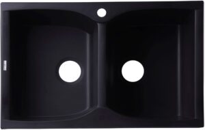 alfi brand ab3220di-bla drop-in double bowl granite composite kitchen sink, 32", black