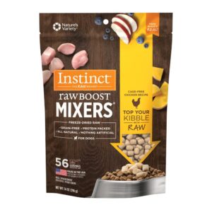 instinct raw boost mixers freeze dried dog food toppers for dry food, grain free dog food toppers with chicken for dogs, 14 oz