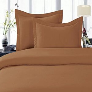 elegant comfort 1500 premium hotel quality egyptian quality 2 piece wrinkle free and fade resistant luxurious duvet cover set, twin/twin x-large, light brown