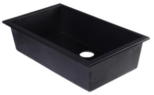 alfi brand ab3020um-bla undercount single bowl granite composite kitchen sink, 30", black