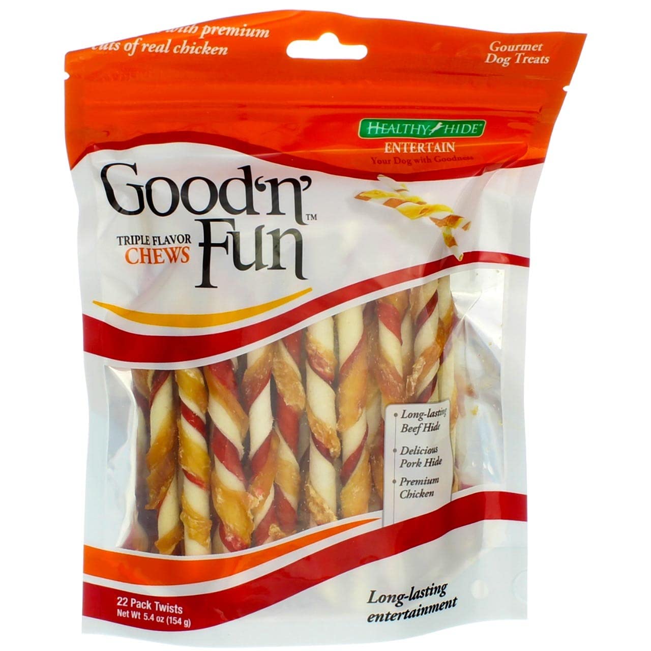 Healthy Hide Good 'n' Fun Triple Flavor Chews, Twists by Healthy Hide (Pack of 3)