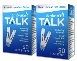 embrace talk blood glucose test strips 100ct