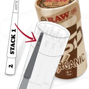 RAW Cones Organic 1-1/4 Size | 100 Pack | Pre Rolled Rolling Paper with Tips & Packing Tubes Included