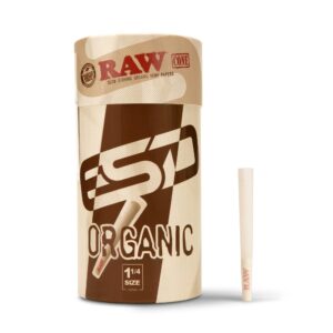 raw cones organic 1-1/4 size | 100 pack | pre rolled rolling paper with tips & packing tubes included