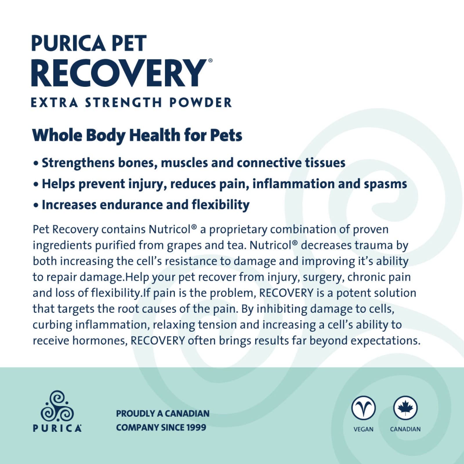 PURICA Pet Recovery Extra Strength - Joint Support for Cats & Dogs - Glucosamine - Vitamins for Joint Health. Suitable for Small & Large Breeds - Transform Your Pet's Well-Being with 1Kg Powder