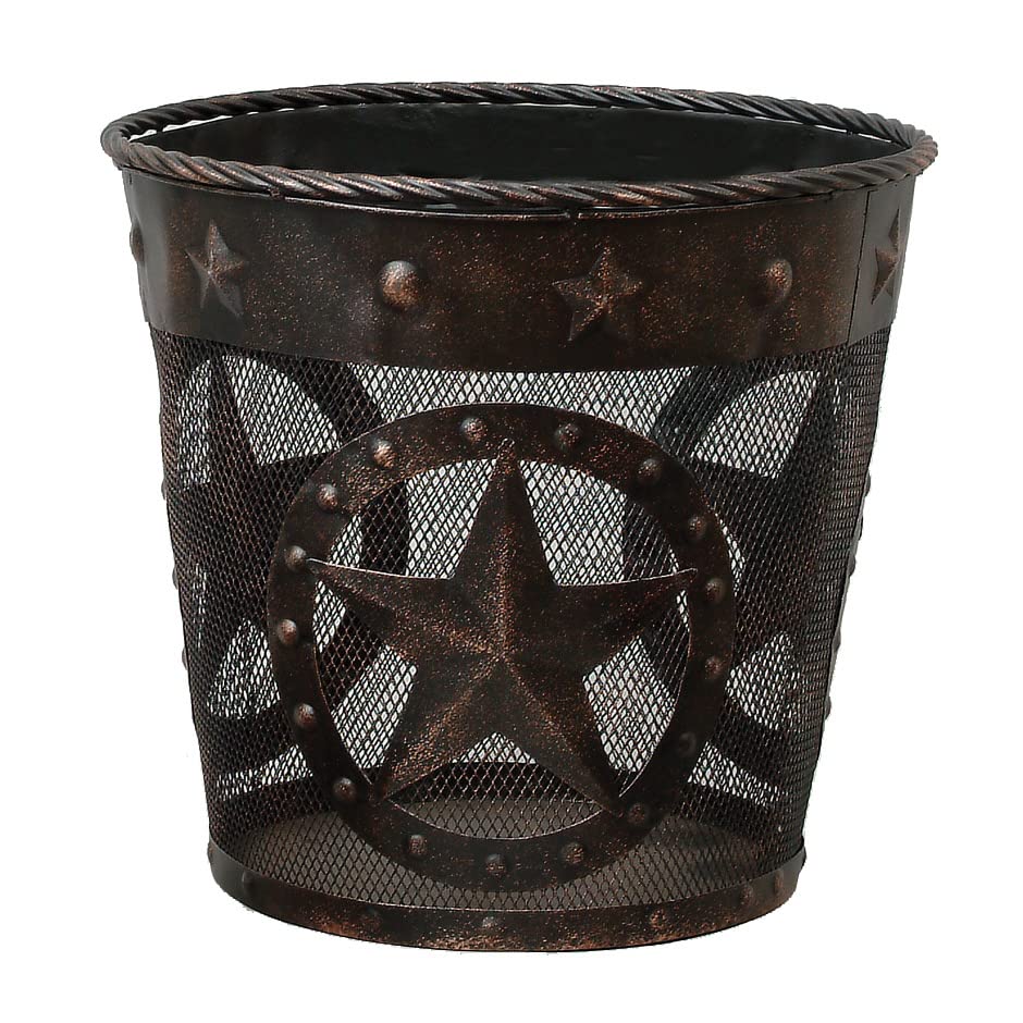 BLACK FOREST DECOR Stars & Studs Metal Waste Basket