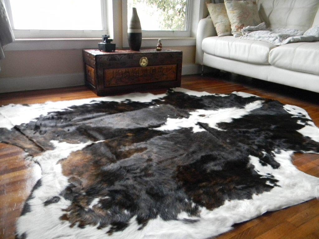 rodeo Cowhide Rug Dark Brindle Size 6x8 Feet Dc