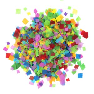 biodegradable tissue confetti squares, multicolor color – ultimate confetti fluttering tissue paper squares for confetti cannon & launcher use, table decorations, and more (20 handfuls per bag, 1 lb)