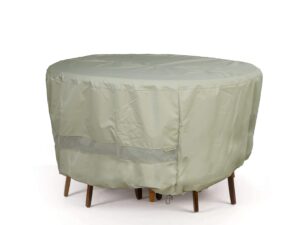 covermates round dining table/chair set cover - water-resistant polyester, mesh ventilation, patio table covers, 60diameter x 30h, khaki