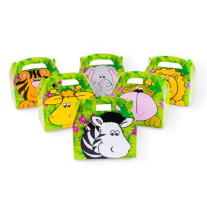 Safari Zoo Animals Treat Gift Boxes Birthday Party Favor Jungle Theme 12 Pack By Super Z Outlet