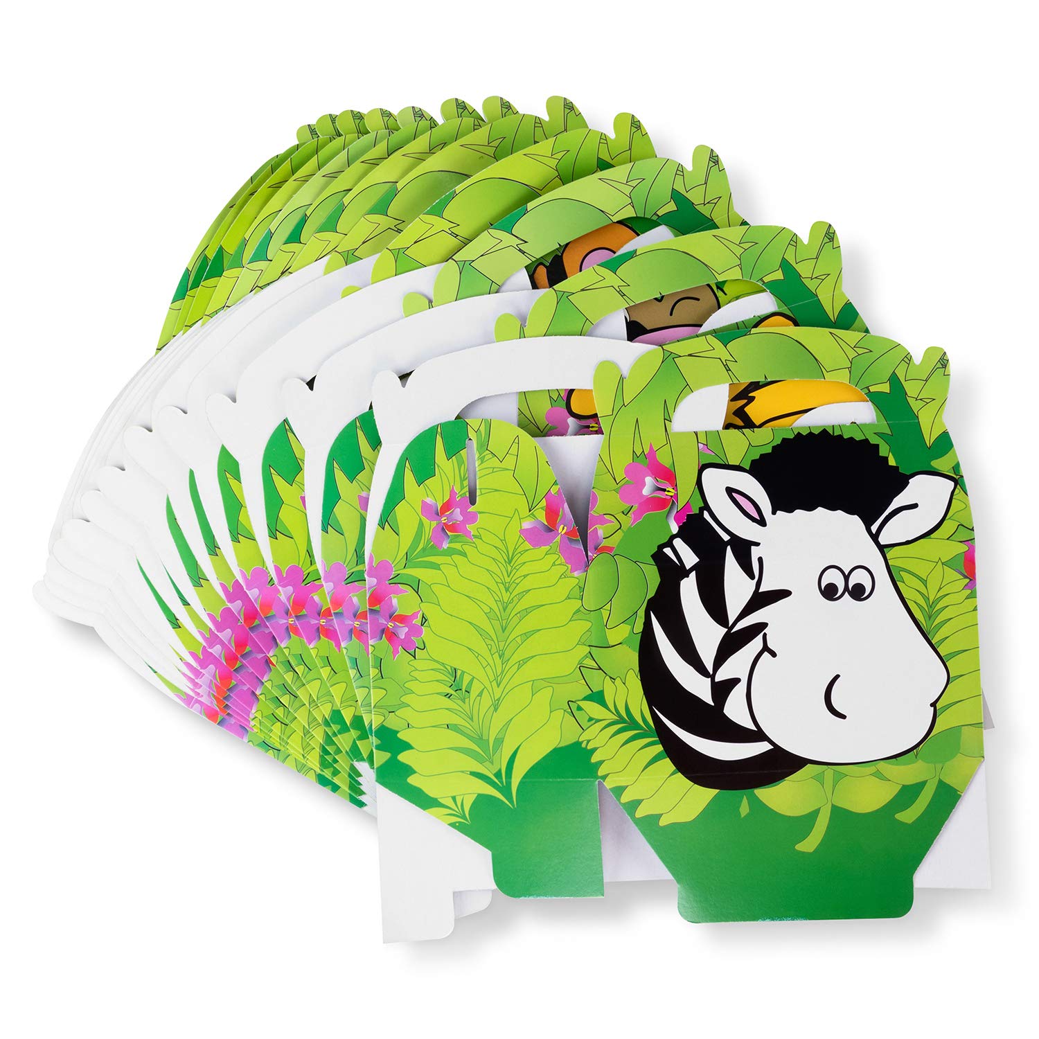 Safari Zoo Animals Treat Gift Boxes Birthday Party Favor Jungle Theme 12 Pack By Super Z Outlet