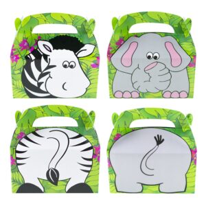 Safari Zoo Animals Treat Gift Boxes Birthday Party Favor Jungle Theme 12 Pack By Super Z Outlet