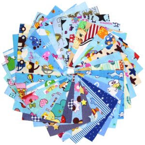 30pcs blue series fabric printed boundle patchwork squares of 1010cm