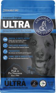 annamaet original ultra formula dry dog food, 32% protein (chicken & brown rice), 5-lb bag