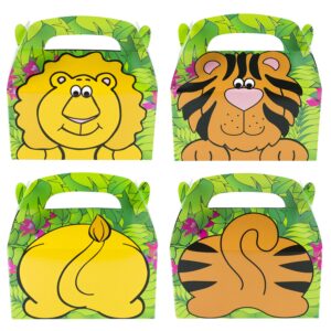 Safari Zoo Animals Treat Gift Boxes Birthday Party Favor Jungle Theme 12 Pack By Super Z Outlet