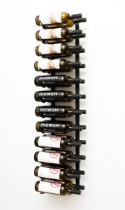 vintageview w series pro wine rack 4 - metal wall mounted wine rack - modern, label forward wine storage - space saving wine rack with 24 bottle storage capacity (matte black)