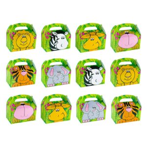 safari zoo animals treat gift boxes birthday party favor jungle theme 12 pack by super z outlet