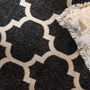 Unique Loom Trellis Collection Area Rug - Philadelphia (5' 1" x 8' Rectangle Black/Beige)