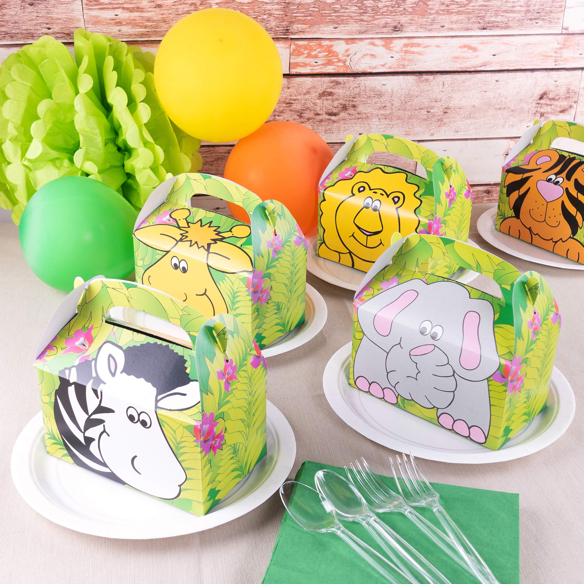 Safari Zoo Animals Treat Gift Boxes Birthday Party Favor Jungle Theme 12 Pack By Super Z Outlet