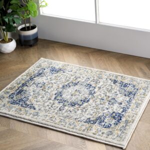 nuloom paisley verona vintage persian area rug, 2' x 3', blue