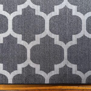 Unique Loom Trellis Collection Area Rug - Philadelphia (5' 1" x 8' Rectangle Black/Beige)