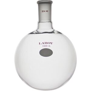 laboy glass 1000ml single neck round bottom boiling flask heavy wall with 24/40 joint heating reaction receiving flask organic chemistry lab glassware