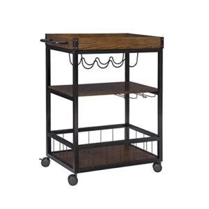 linon austin kitchen cart, 30.5"w x 18.13"d x 36.25"h, black