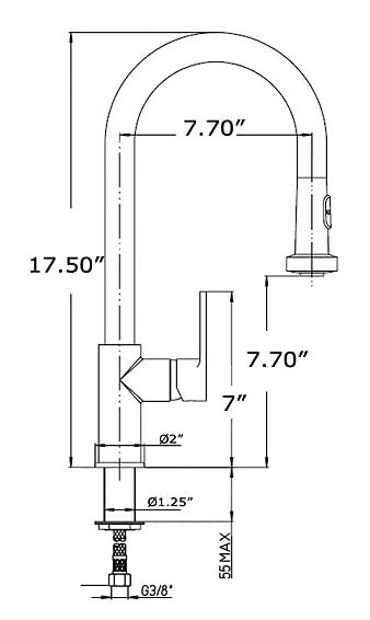 LaToscana 92PW591LL Elix Single Handle Pull-Down Spray Kitchen Faucet, Brushed Nickel