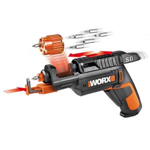 worx 4v electric screwdriver, rechargeable cordless power screwdriver set with 6 bits, screw holder, charger - wx255l