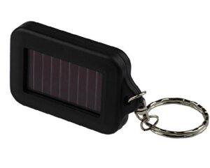 jackie 2 pcs emergency 3 led torch flashlight key fob solar energy power keychain lamp light - black