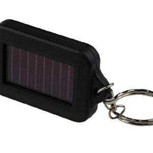 Jackie 2 Pcs Emergency 3 LED Torch Flashlight Key Fob Solar Energy Power Keychain Lamp Light - Black