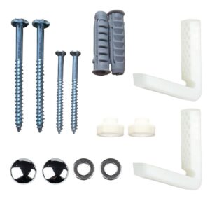 veebath essentials angled floor wc toilet pan/bidet fixing bolts, repair bracket and screws bathroom fitting kit