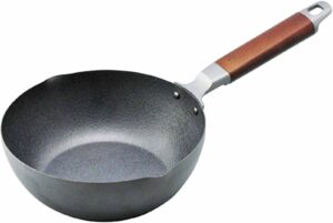 shimomura co., ltd. iron frying pan, 7.9 inches (20 cm), iron nitride, ih compatible, made in japan, wok, nitrided, rust resistant 46174