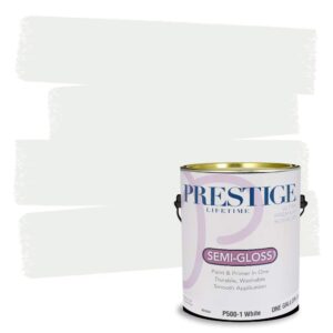 prestige paints interior paint and primer in one, 1 gallon, semi-gloss, white