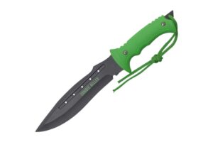 wartech h-4732 biohazard 13" overall zombie black blade with neon green handle