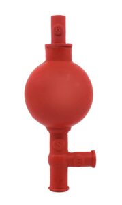 eisco pipette filler, rubber bulb - 54mm dia. three pinch valves - suitable for noxious solutions labs