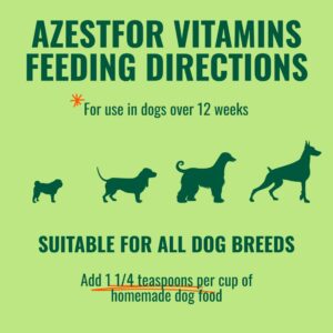 Azestfor Homemade Dog Food Supplement Dog Vitamins Made in USA Add to Holistic Whole Food Diets Raw BARF All Breeds Puppy Adult 16oz Powder