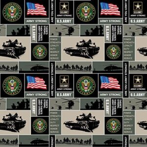 sykel enterprises fleece united states of america army usa military fleece fabric print by the yard oarmy012s officially licensed