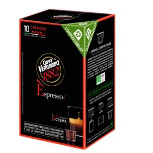 caffe vergnano cremoso espresso capsules | compatible with nespresso original line machines | compostable | 10 count (5 oz) | imported from italy