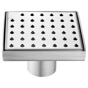 dawn lne050504 nile river series - square shower drain (stamping technique & press in the base), 5" l