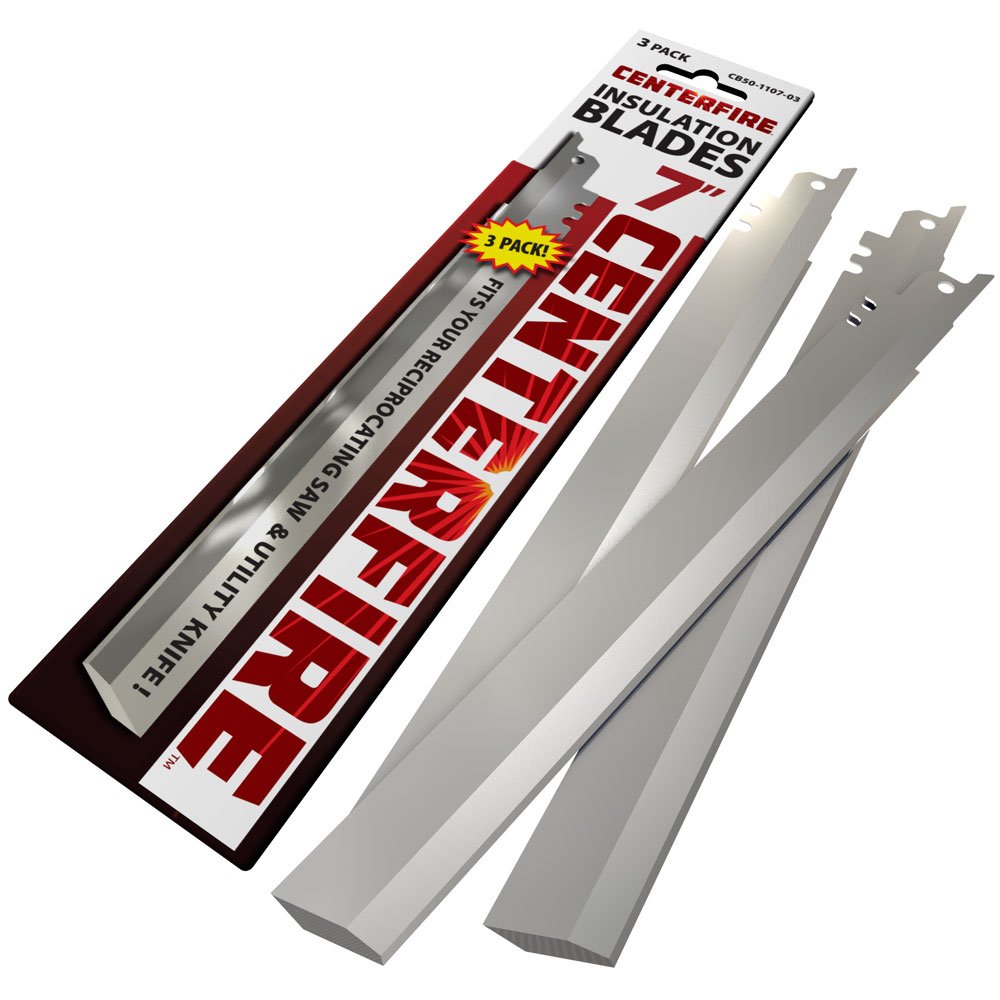 Bullet Tools 1120-07-03 Centerfire Insulation Straight Blade, 7in 3/Pk