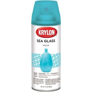 krylon k09057007 sea glass spray paint, aqua, 12 ounce