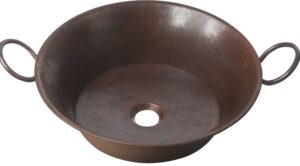 sinkology sb303-21ag copernicus vessel handmade pure solid, 21", aged copper bath sink