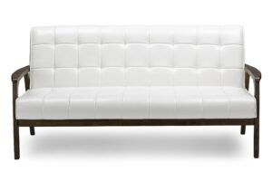 baxton studio mid-century masterpieces sofa, white