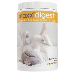 maxxipaws maxxidigest+ probiotic & prebiotic powder supplement - digestive & immune support for dogs, 13.2oz