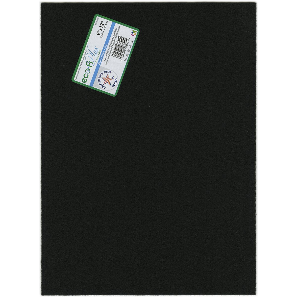 Kunin Eco-Fi Plus Premium Felt, 9" by 12", Black