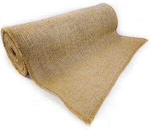 12" x 10yd no-fray burlap roll ~ 3 - 5 table runners ~ natural long fabric with finished edges. perfect for weddings, placemats, crafts. decorate without the mess!