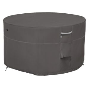 classic accessories ravenna water-resistant 42 inch round fire pit table cover, outdoor table cover